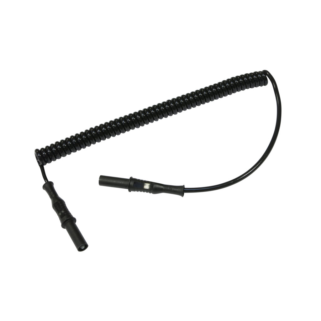 Coiled Test lead with Ø4mm straight safety banana plugs – ELECTRO PJP