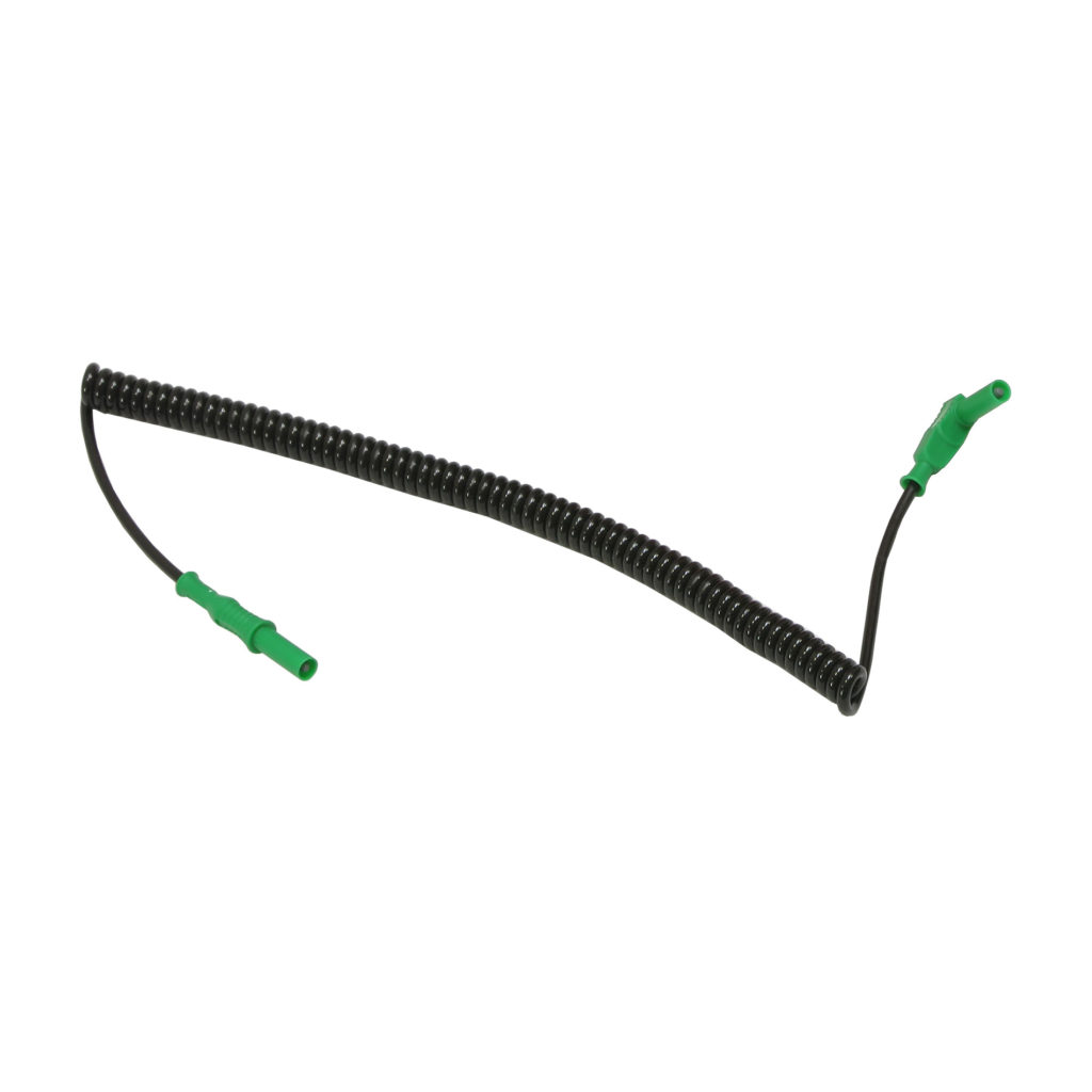 Coiled Test lead with Ø4mm safety banana plugs, straight / right-angle ...