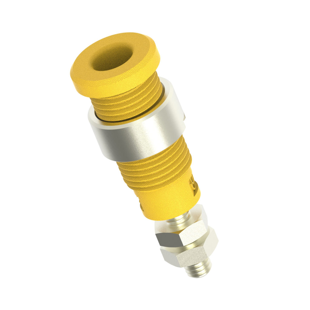 Insulated mounting receptacle Ø2mm plug with Ø10mm round nut / M3 ...