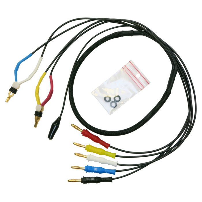 Kelvin Test lead three clips / five Ø4mm straight male banana plugs ...