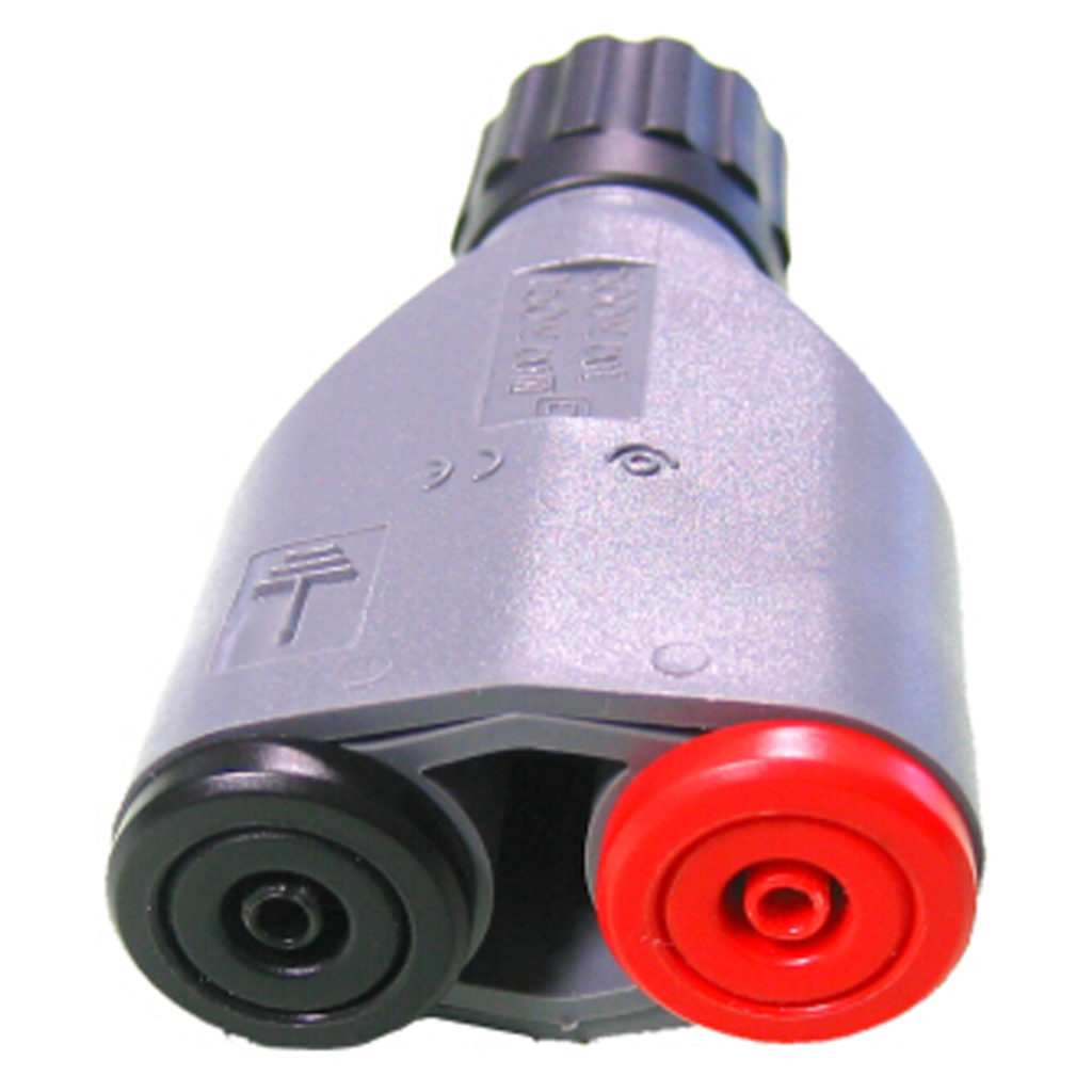 BNC Insulated adapter, male / two Ø2mm safety sockets – ELECTRO PJP
