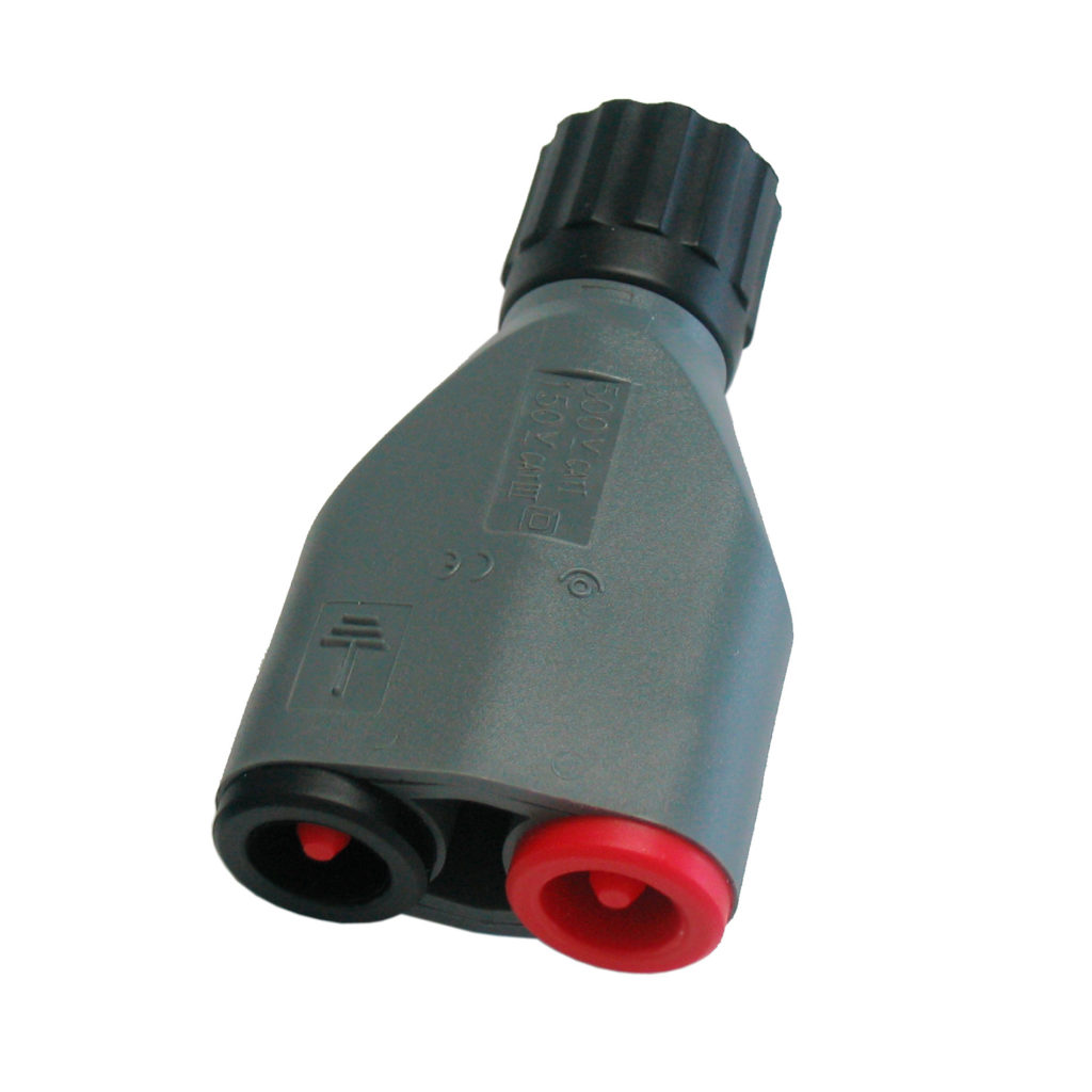 BNC Insulated adapter, male / two Ø4mm safety plugs – ELECTRO PJP