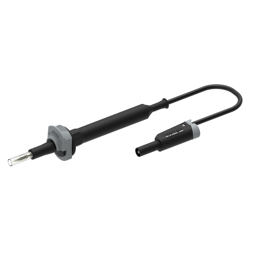 Ø4mm IP2X spring loaded test tip with locking sleeve / Ø4mm stackable ...